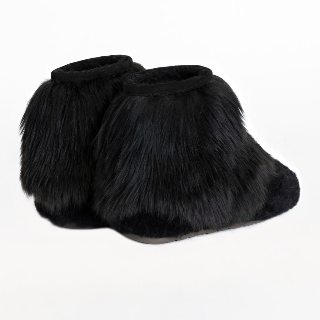Alpaca Fur Boots. Color Black - BABOOSHA PARIS - designed in Paris ...