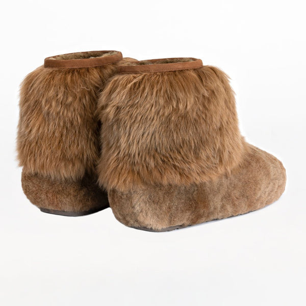 Alpaca Fur Boots. Color Camel - BABOOSHA PARIS - designed in Paris