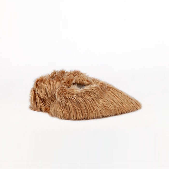 Kids Swirl Honey. Alpaca Fur Slippers - BABOOSHA PARIS - toddler ...